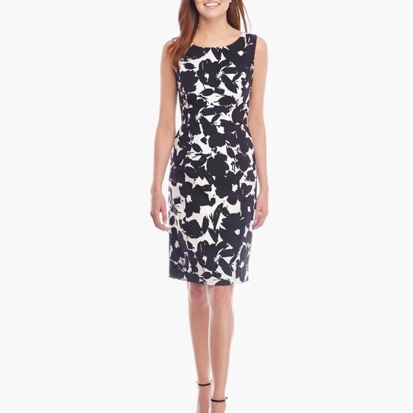 Kasper | Dresses | Kasper Faux Wrap Short Sleeve Black And White Xsmall ...